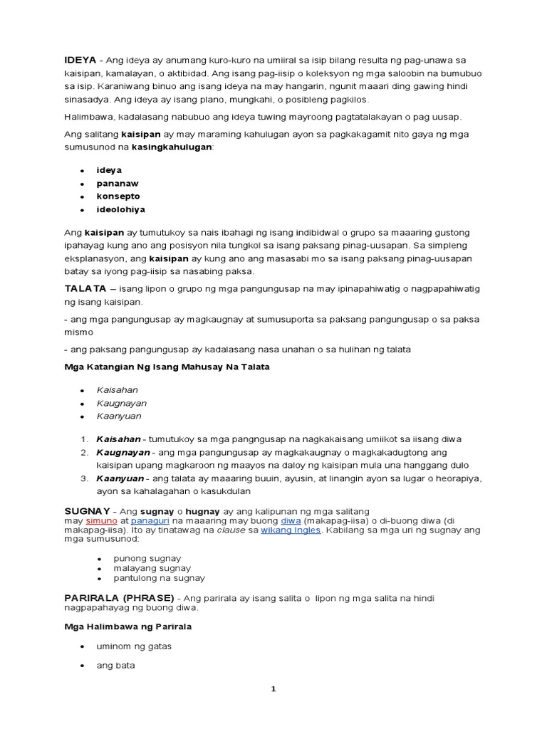 Pagbubuod Notes | PDF