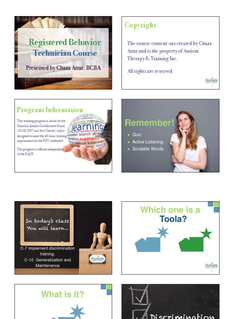 Registered Behavior: Technician Course | PDF | Learning | Reinforcement