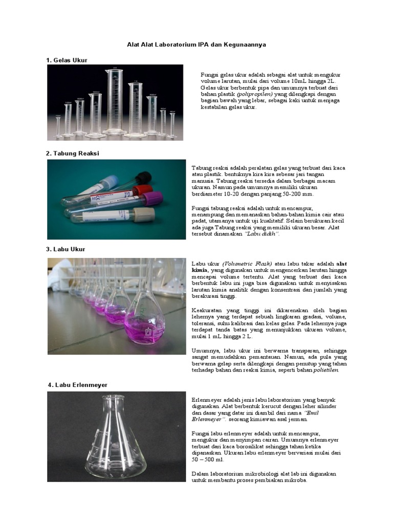 Alat Alat Laboratorium IPA Dan Kegunaannya | PDF | Kesehatan Holistik