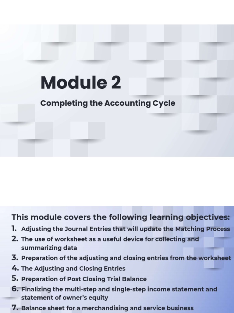 Module 2 - Completing The Accounting Cycle | PDF | Income Statement ...