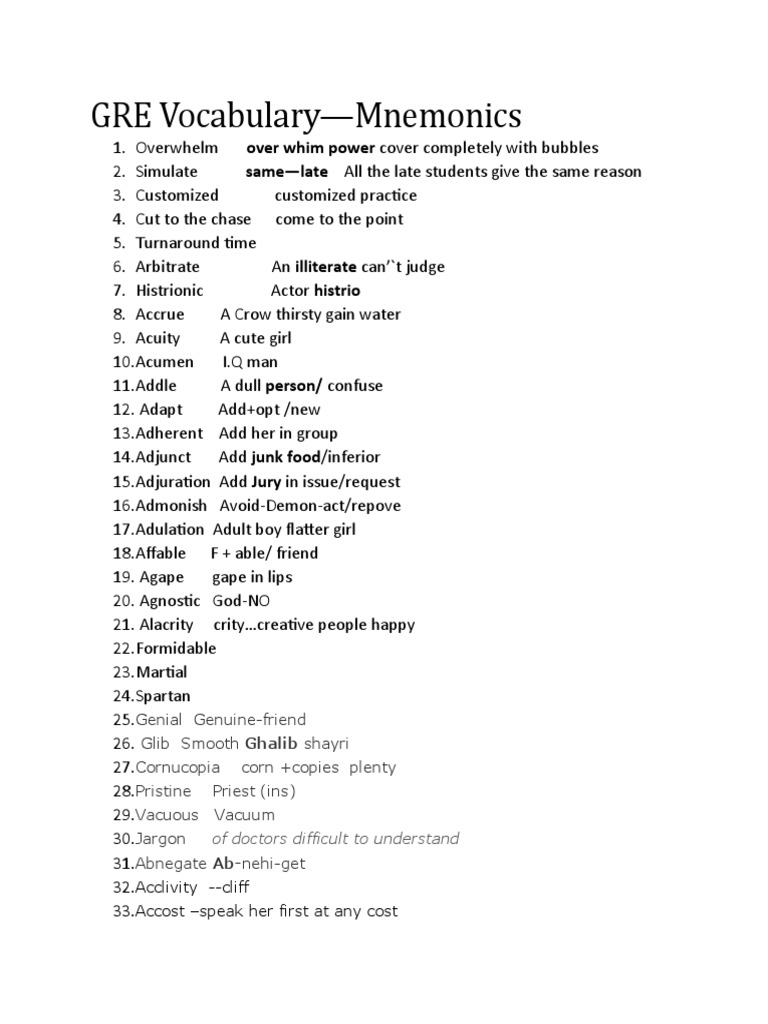 GRE Vocab | PDF | Verb | Adjective
