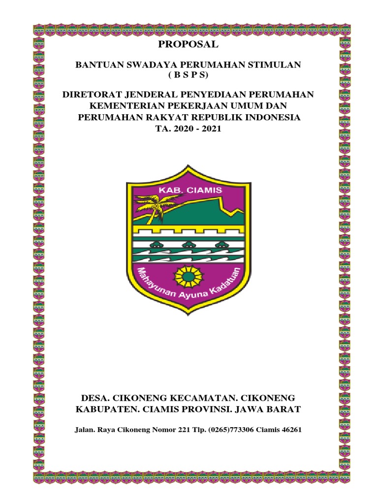 Proposal BSPS | PDF | Griya & Taman