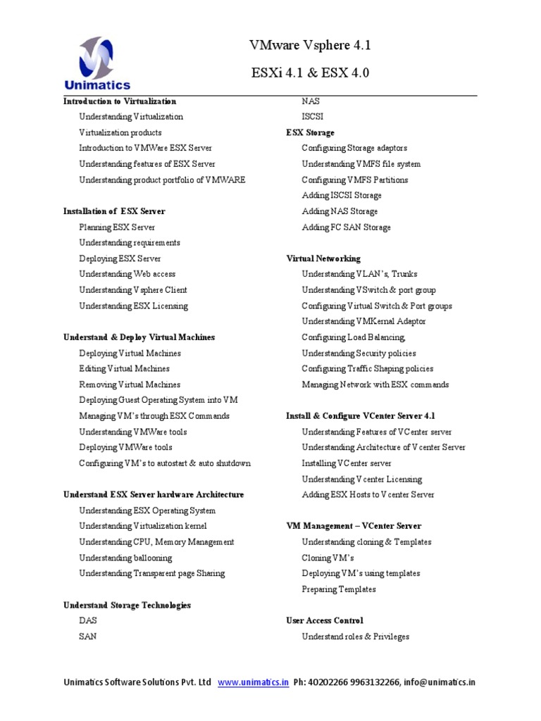 VMWARE Vsphere 4.1 Training | PDF | V Mware | Virtual Machine