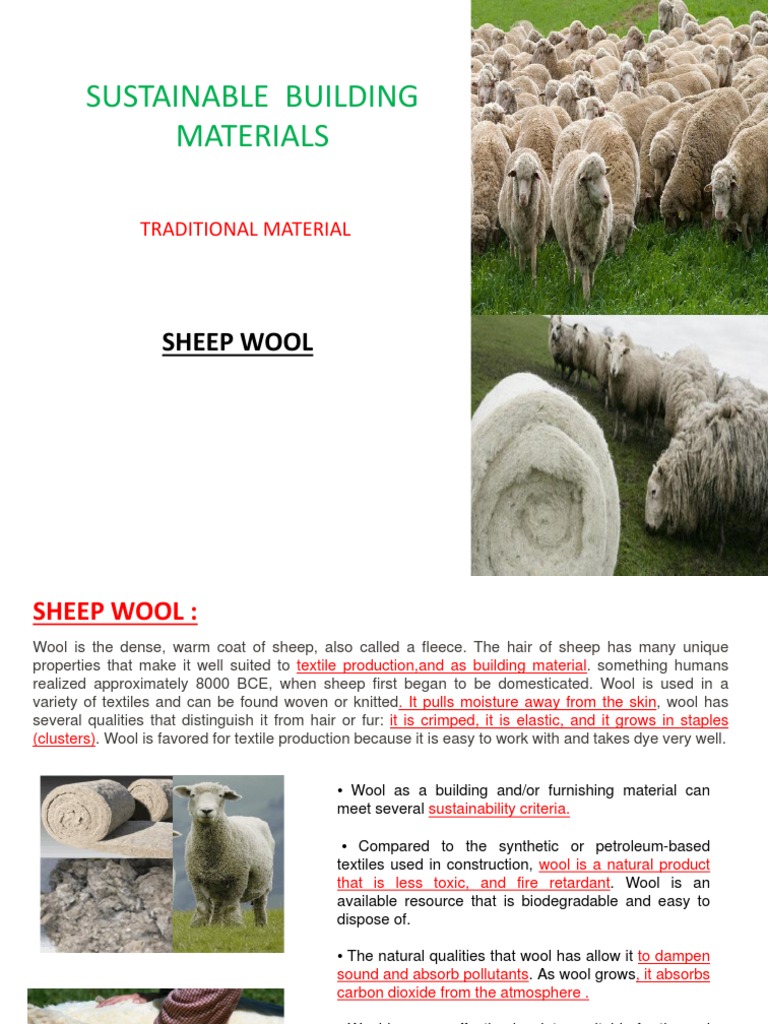 Sustainable Building Materials: Sheep Wool | PDF | Wool | Yarn