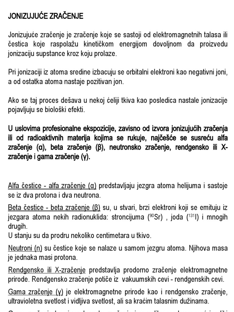 Jonizujuce Zracenje | PDF