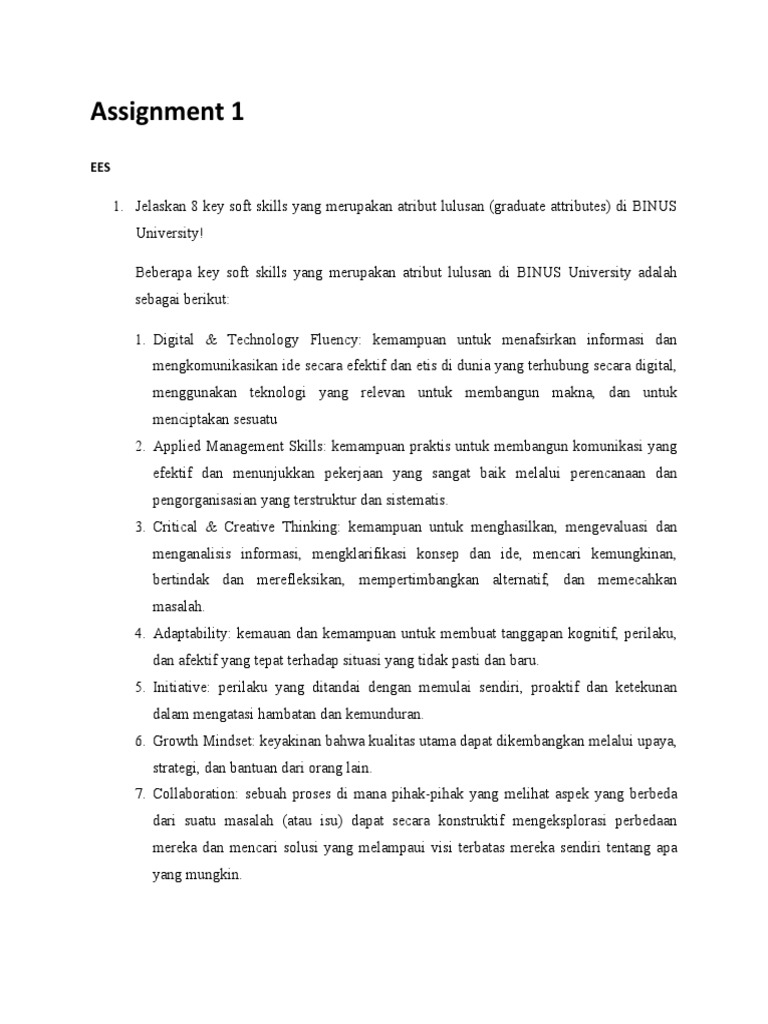 Ees Assignment Bulan 1 | PDF