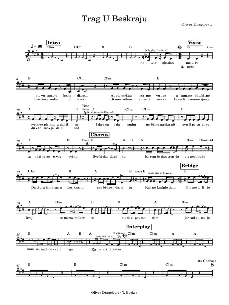 Oliver Dragojevic - Trag U Beskraju | PDF