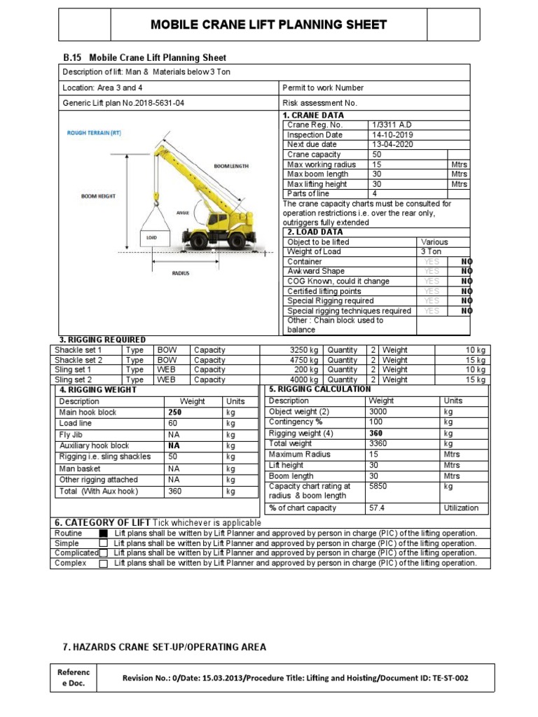 Mobile Crane Lifting Plan Sheet | PDF | Crane (Machine) | Nature