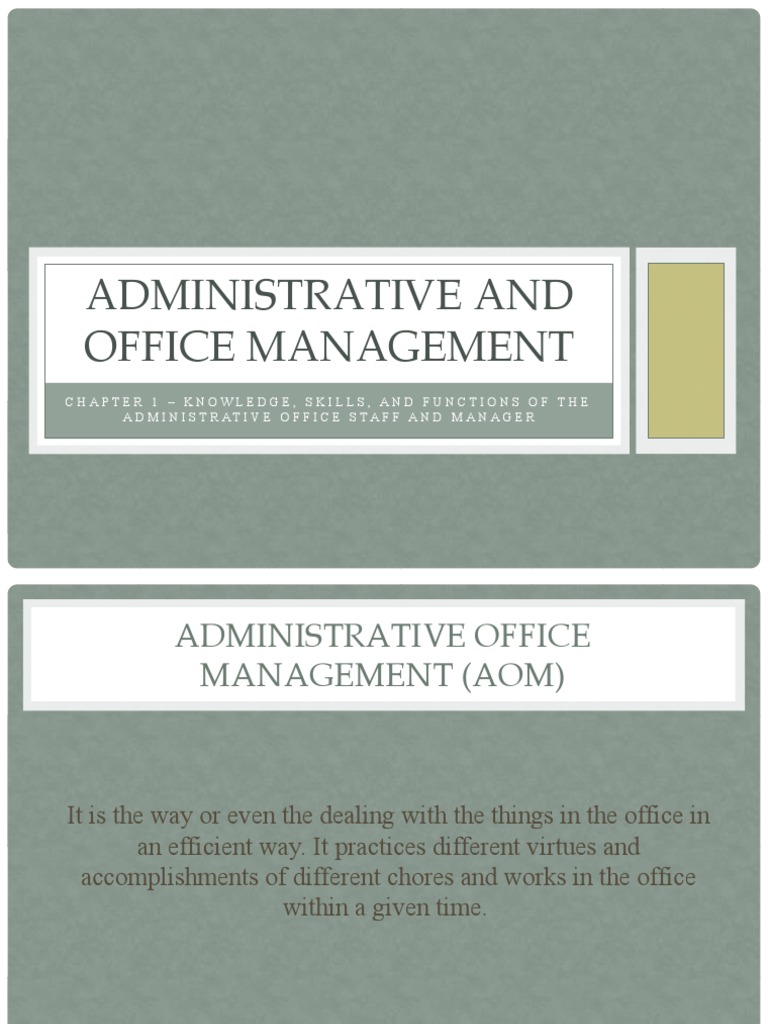 Administrative Office Management Overview | PDF | Organizational ...
