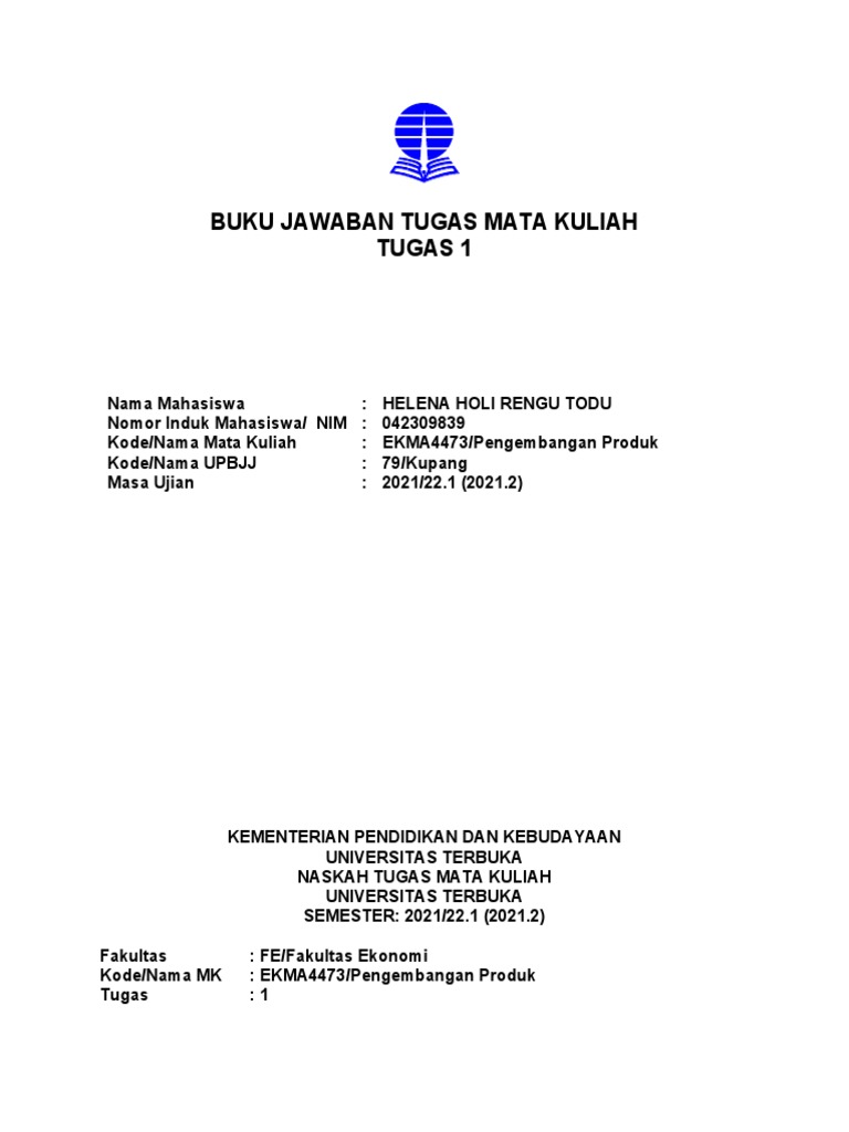 Tugas Mata Kuliah 1 Ekma4473 Pengembangan Produk | PDF