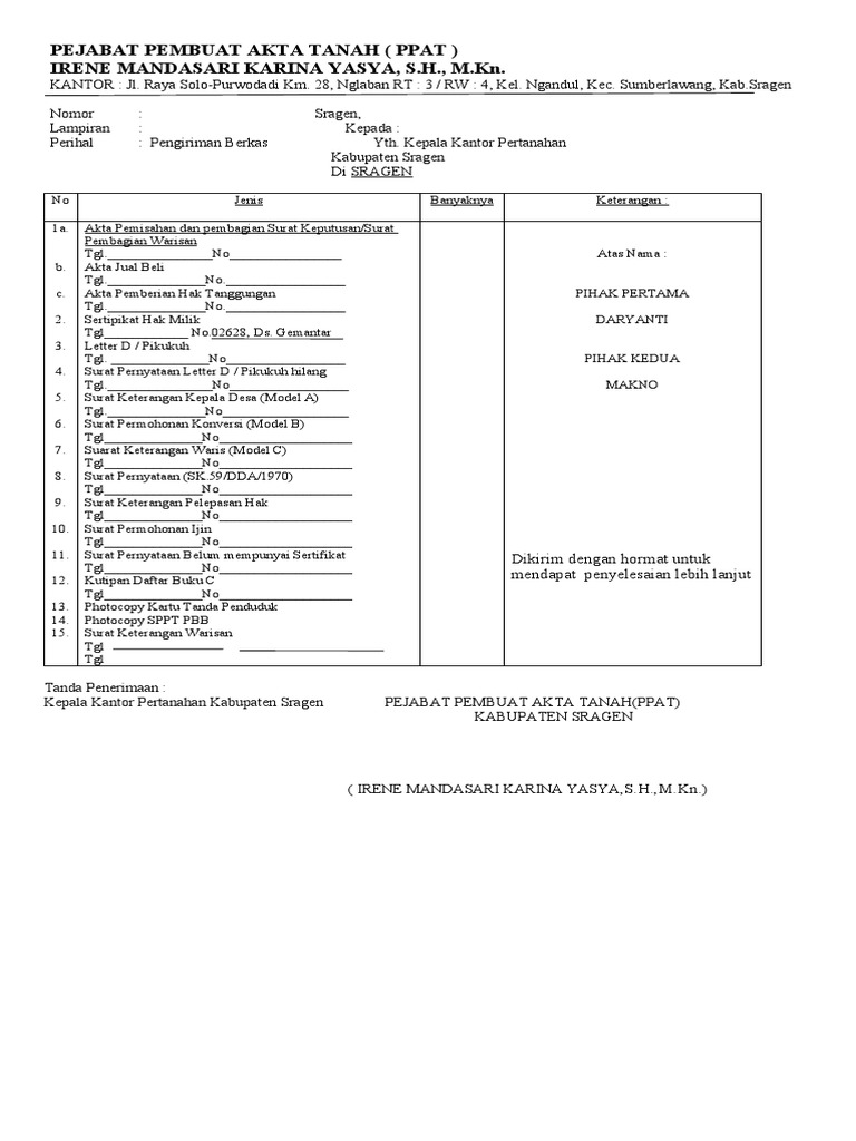 Tanda Terima BPN | PDF