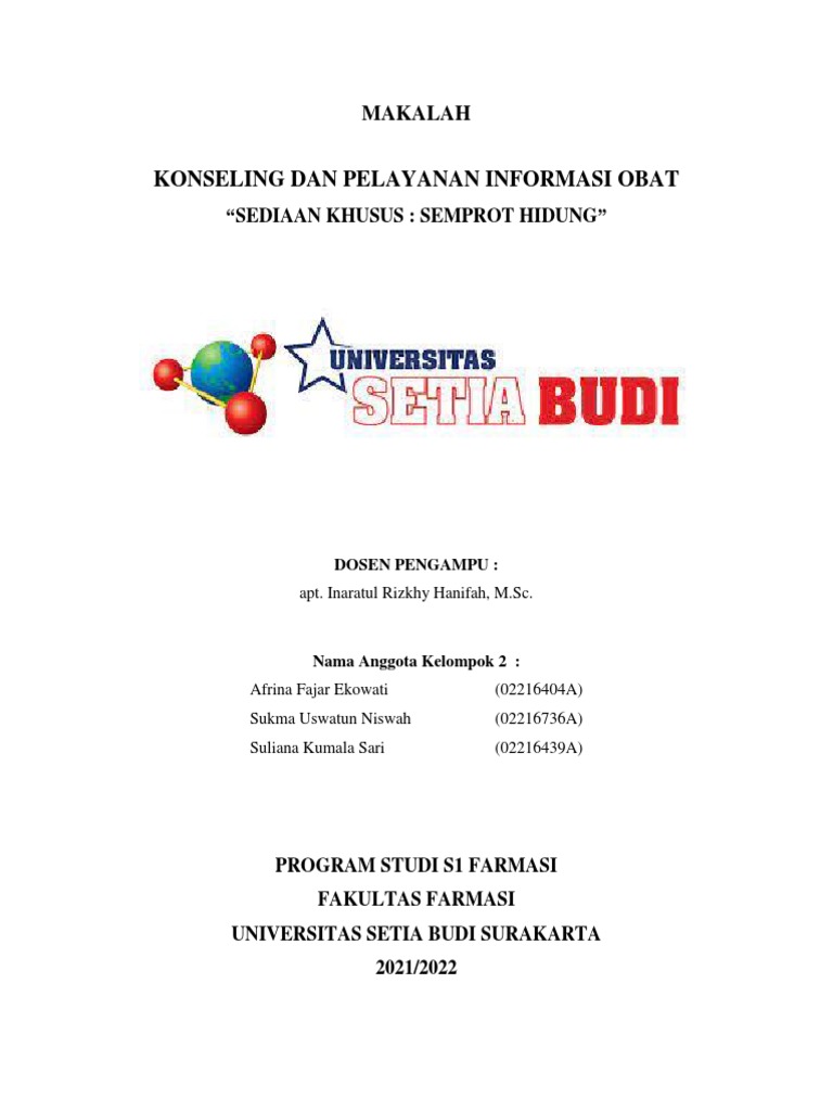 Konseling Penggunaan Obat Semprot Hidung | PDF | Kesehatan Holistik