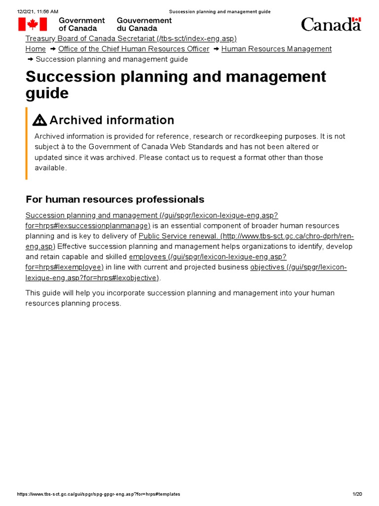 Succession Planning and Management Guide | PDF | Competence (Human ...