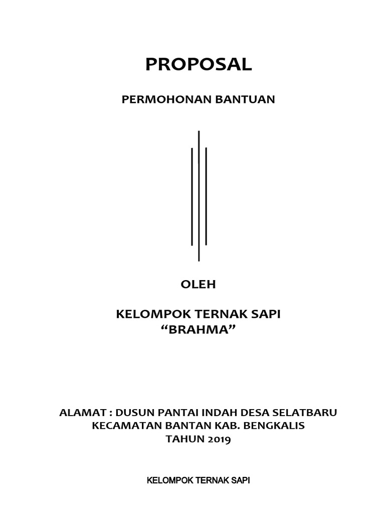 Proposal Sapi BRAHMA | PDF