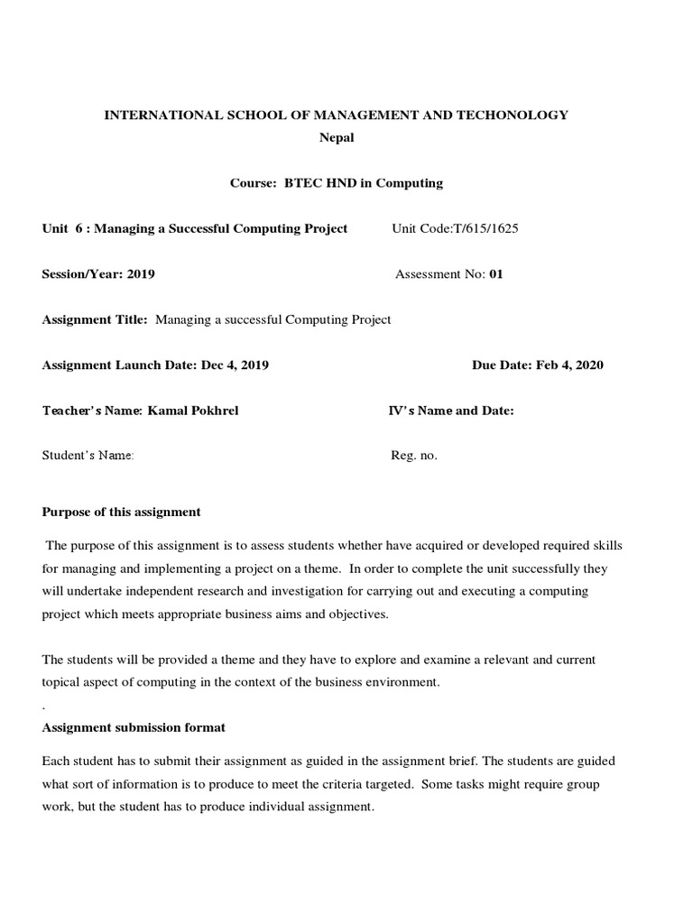 Unit 6 Managing A Successful Computing Project Digital Wellbeing