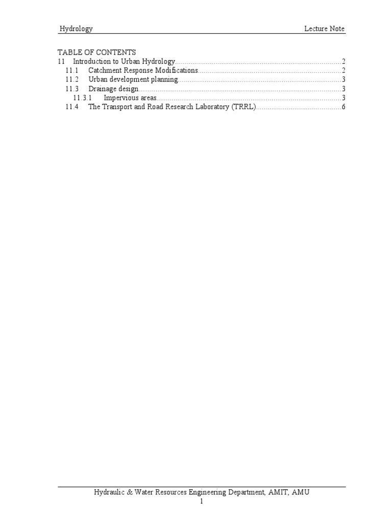 Chapter 11 Introduction To Urban Hydrology | PDF | Drainage Basin | Surface Runoff