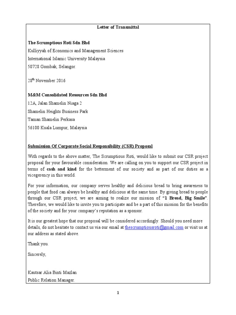 CSR Proposal | PDF | Corporate Social Responsibility | Malaysia