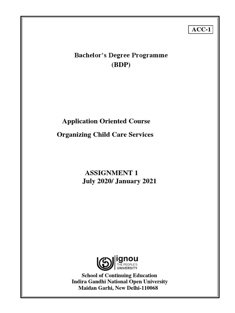 ACC-01 Assignments 2020-21 (English) | PDF | Language Development ...
