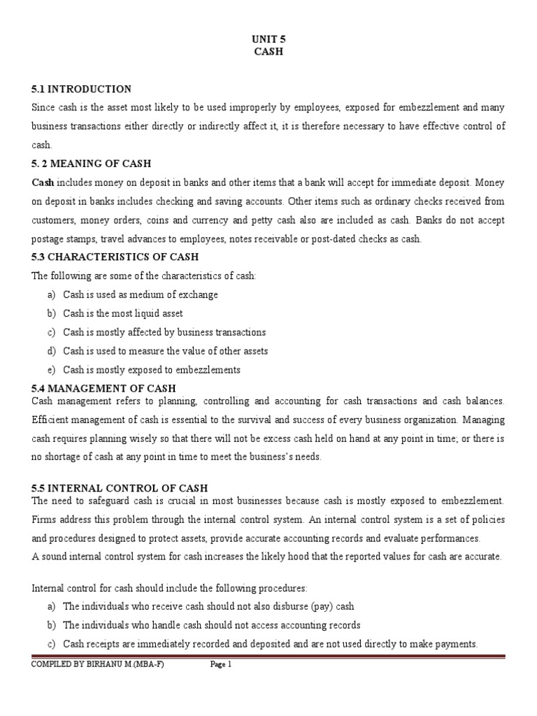 Cash Management Procedures | PDF | Deposit Account | Cheque