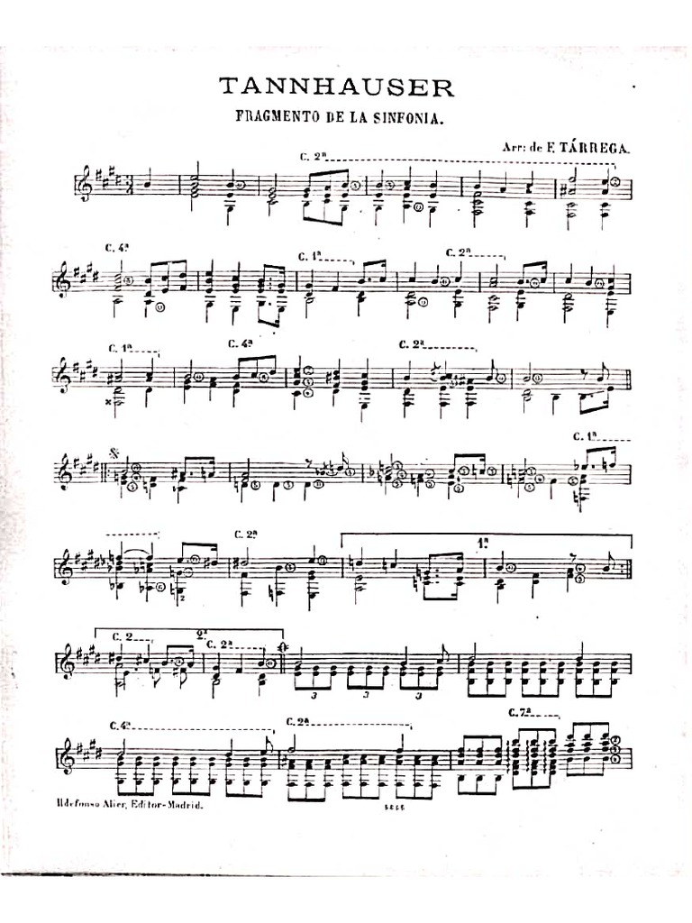 Ouverture Tannhauser Tarrega Trascription | PDF