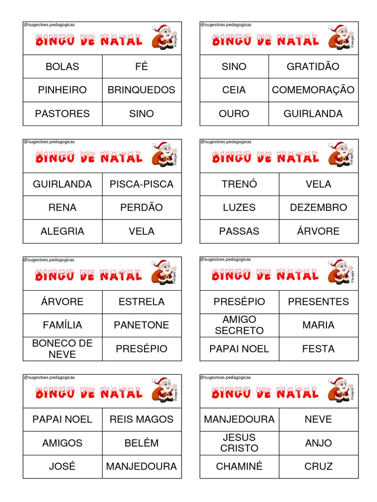 Bingo de Natal | PDF | Natal | Papai Noel