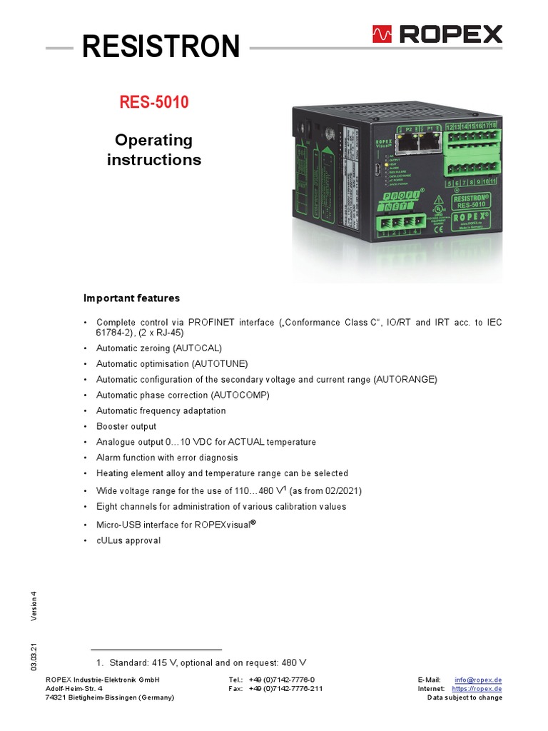 Res-5010 en V4 | PDF | Transformer | Fuse (Electrical)