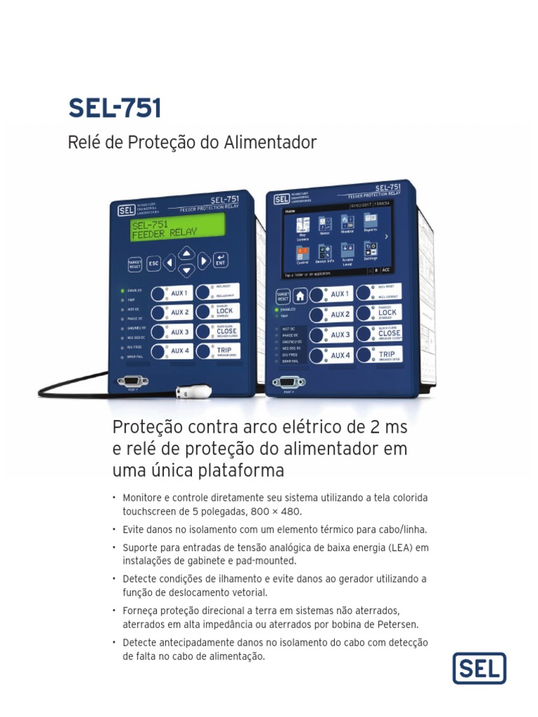 Flyer Rele SEl 751 | Download grátis PDF | Relé | Rede de computadores