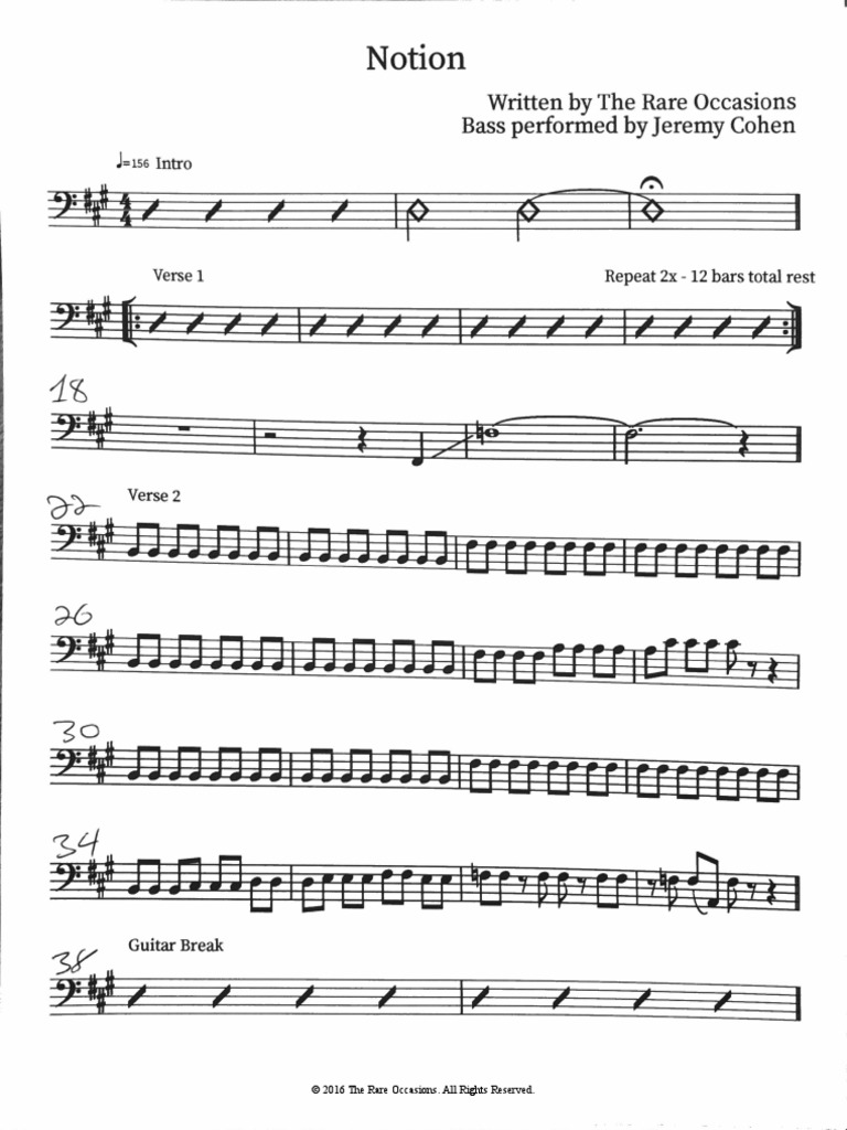 Notion Bass Transcriptions | PDF