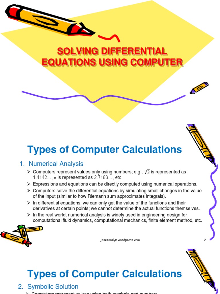 Solving Differential Equations Using Computer With SymPy 1st Sem 2021 ...