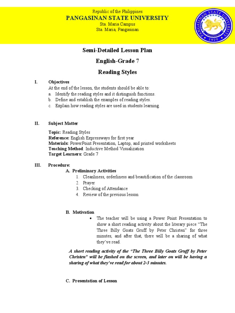 Lesson Plan | PDF | Reading Comprehension | Speed Reading