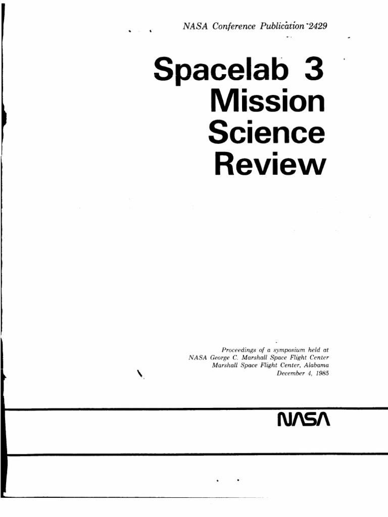 Spacelab 3 Mission Science Review | PDF | Cosmic Ray | Marshall Space ...