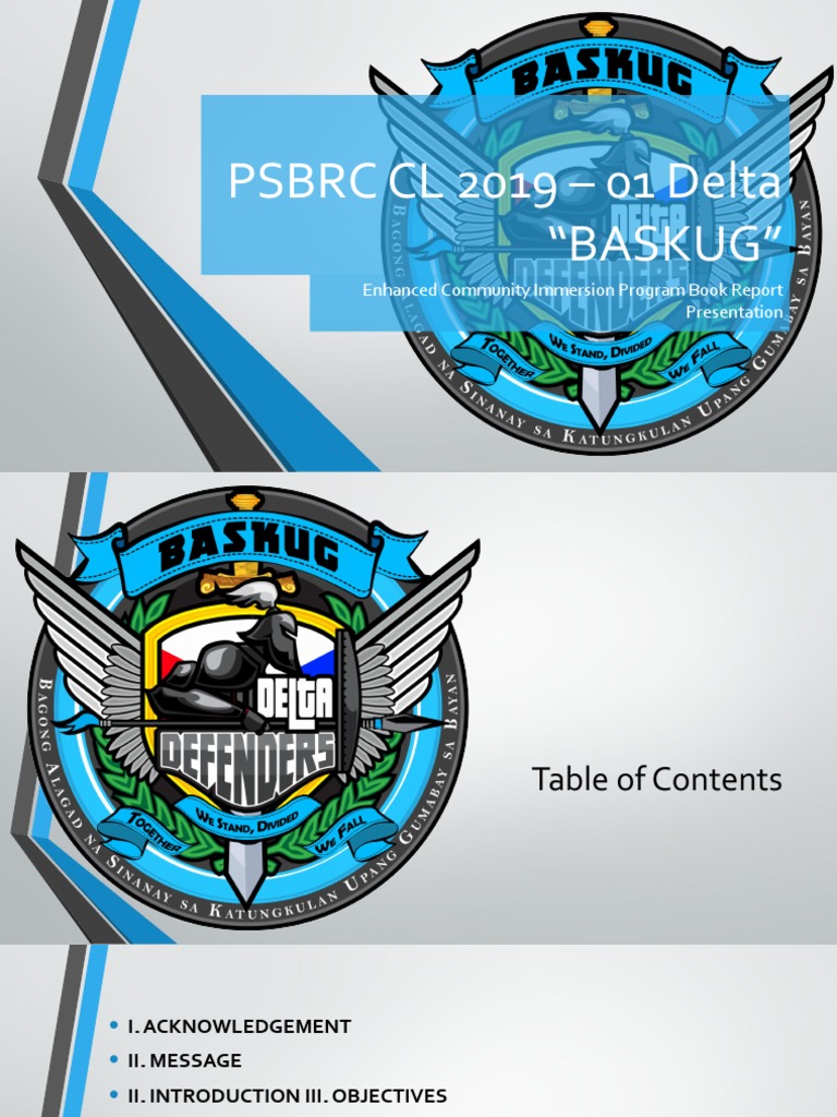 PSBRC CL 2019 - 01 Delta "Baskug": Enhanced Community Immersion Program ...