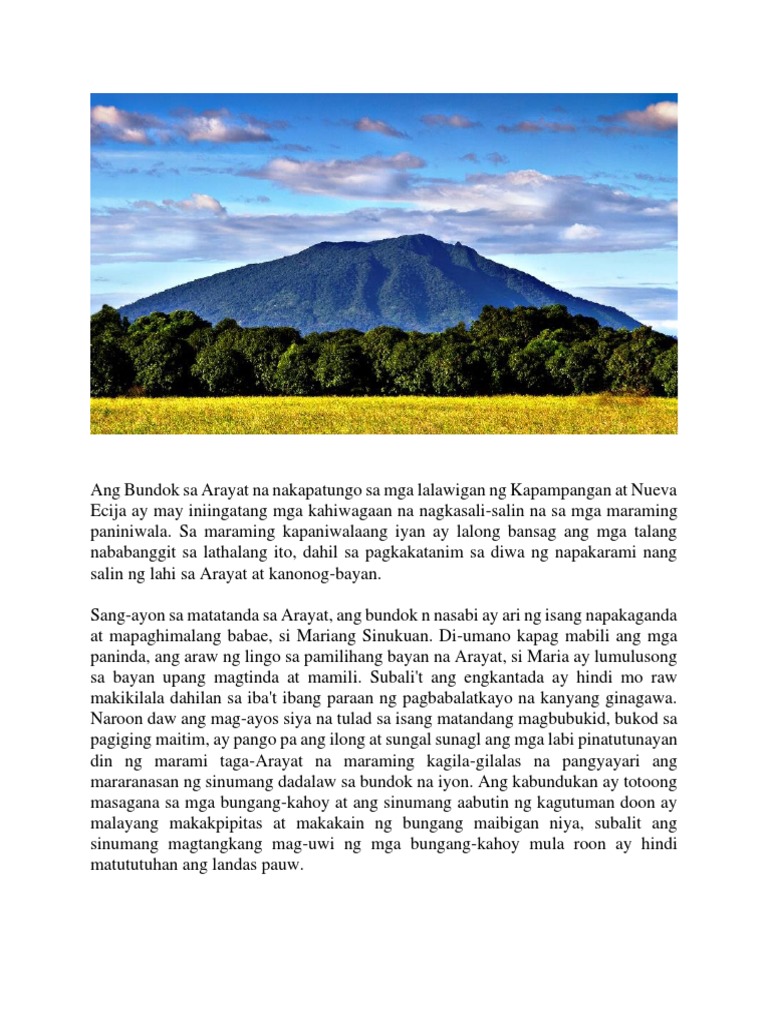 Alamat NG Bundok Arayat | PDF
