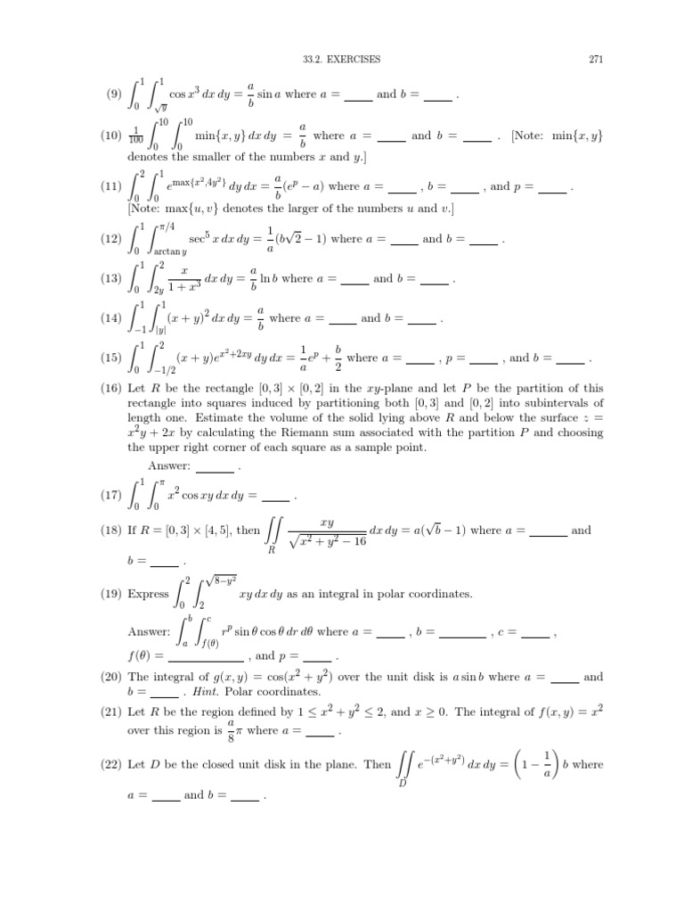 15 Exercises and Problems in Calculus | PDF | Area | Circle