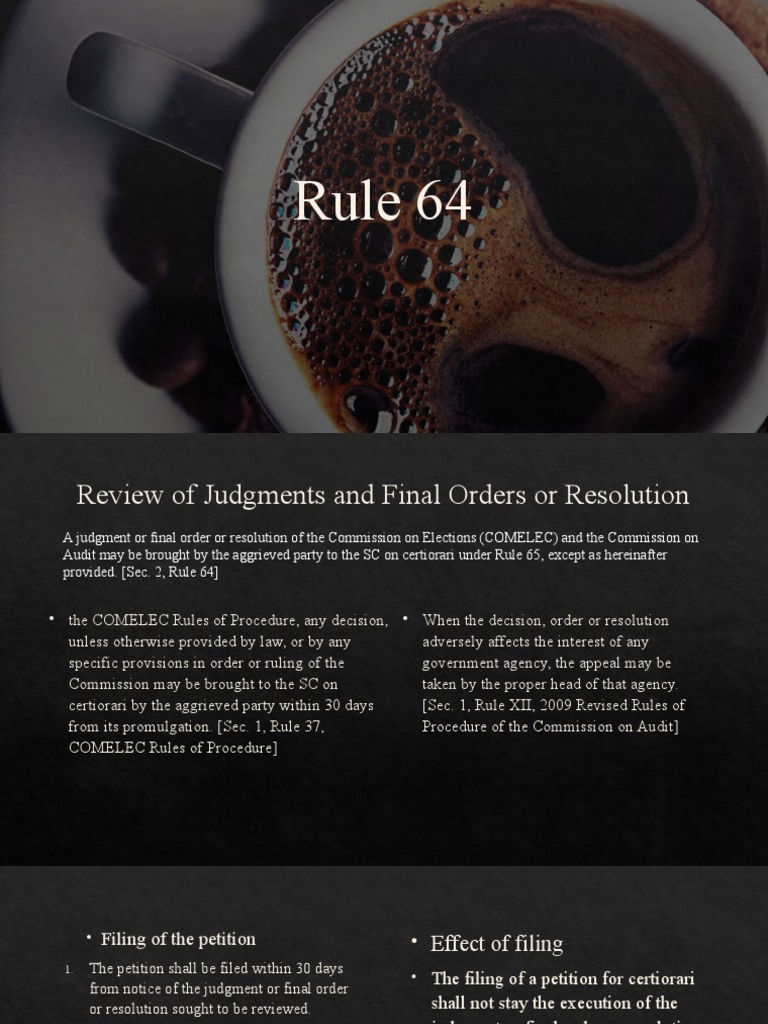 Rule 64 & 65 | PDF | Mandamus | Certiorari