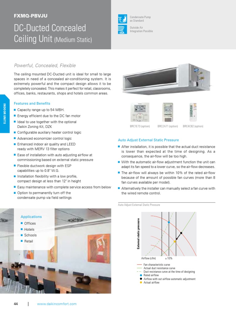 DC-Ducted Concealed Ceiling Unit: (Medium Static) | PDF | Duct (Flow ...