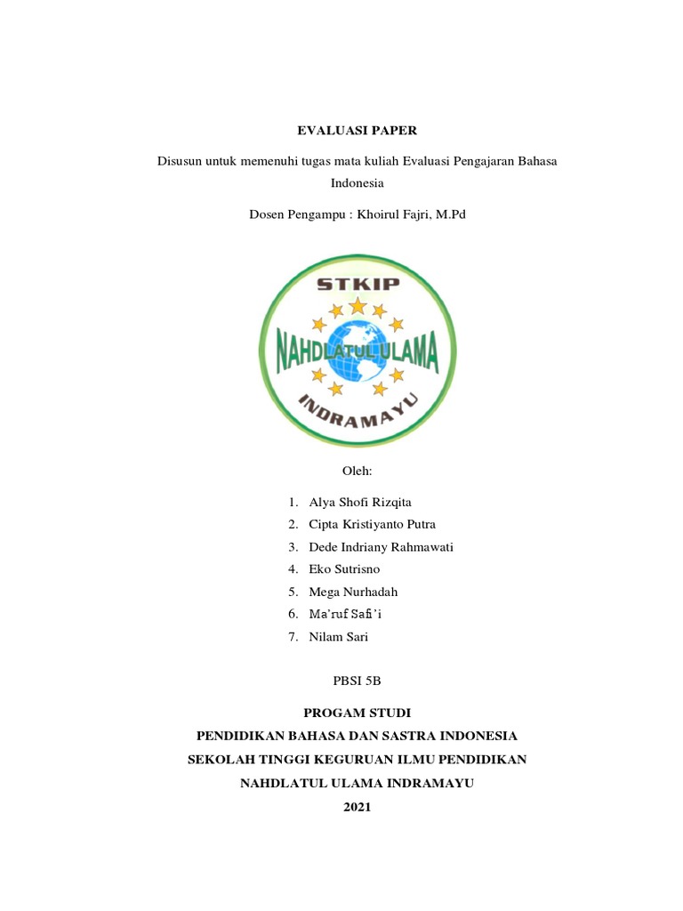 Makalah Evaluasi Pembelajaran (Kel. 4) Pbsi 5B | PDF