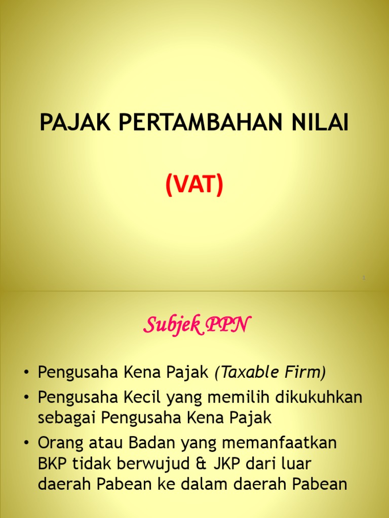 Pajak Pertambahan Nilai | PDF