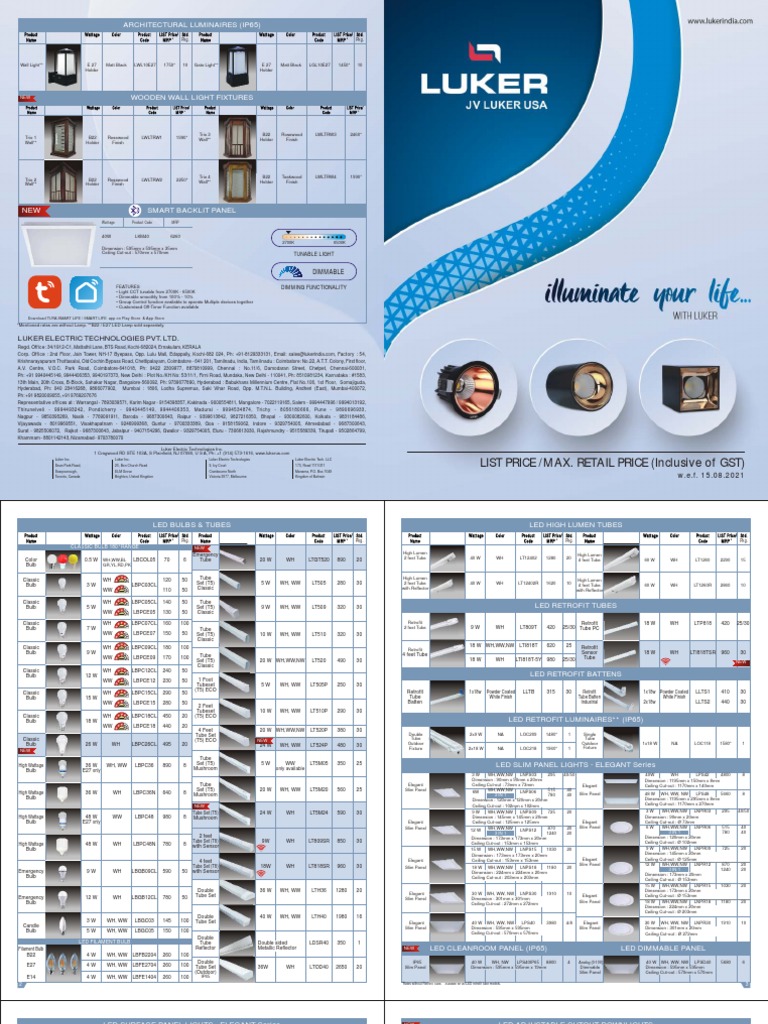 Luker LED Lights Price List 2024 | PDF | Optics | Components