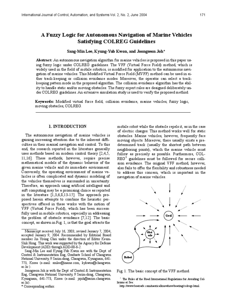 A Fuzzy Logic For Autonomous Navigation of Marine Vehicles Satisfying ...