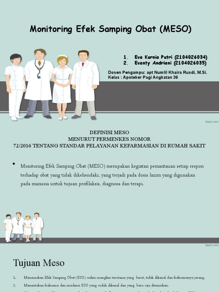 Pemantauan Efek Samping Obat (MESO) | PDF | Kesehatan Holistik | Sains ...