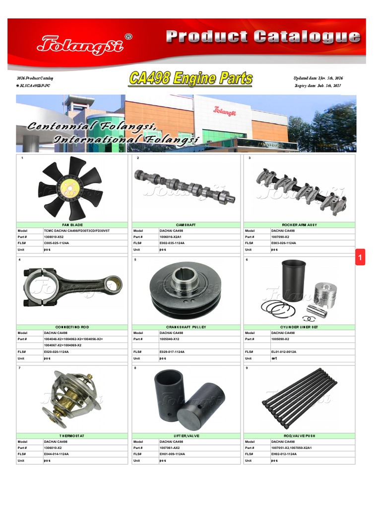 DACHAI CA498 части ДВС | PDF | Piston | Vehicle Parts