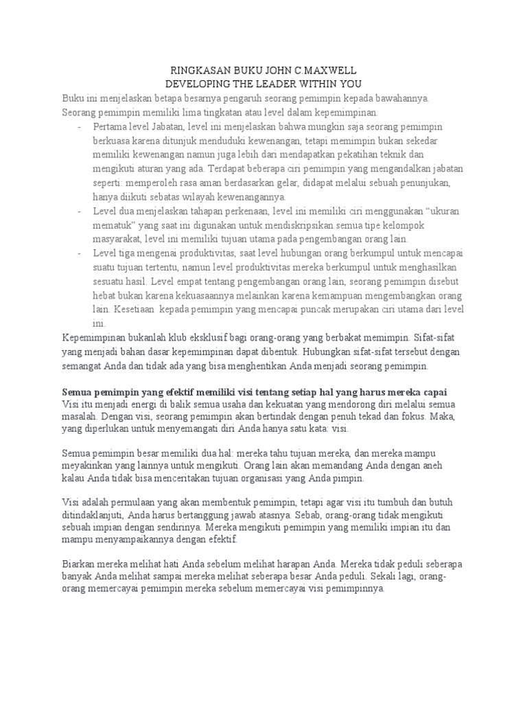 Ringkasan Buku John C.maxwell | PDF