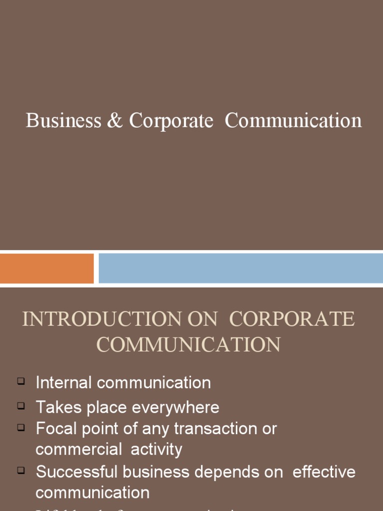 Corporate Communication | PDF | Communication | Employment
