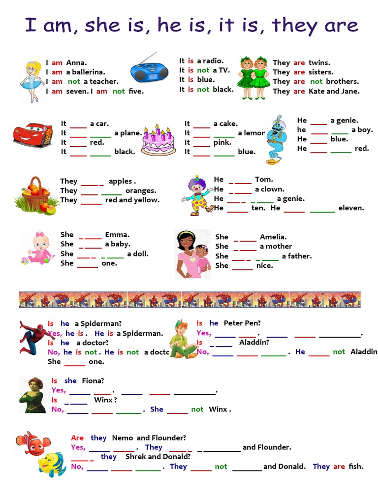 I Am, He Is, She Is, They Are | PDF | Language Arts & Discipline ...
