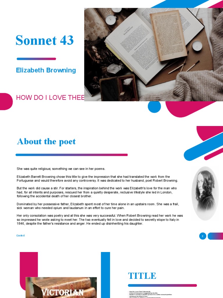 Sonnet 43 PRESENTATION | PDF | Sonnets | Poetry