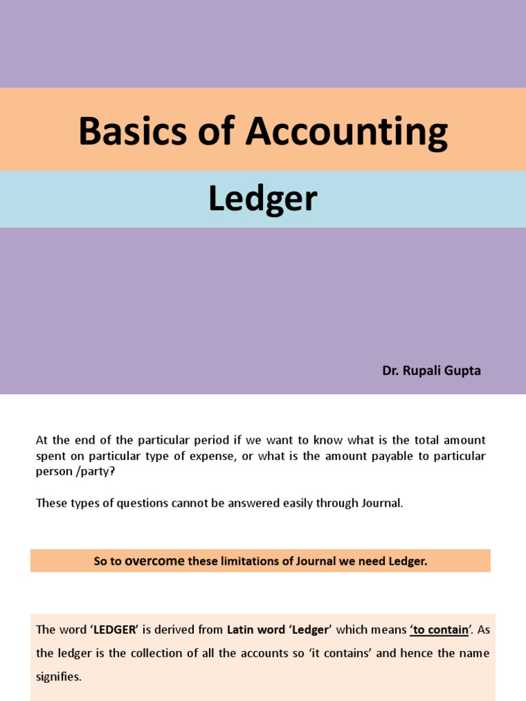 Basics of Accounting 4 Ledger & Trial Balance | PDF | Debits And ...