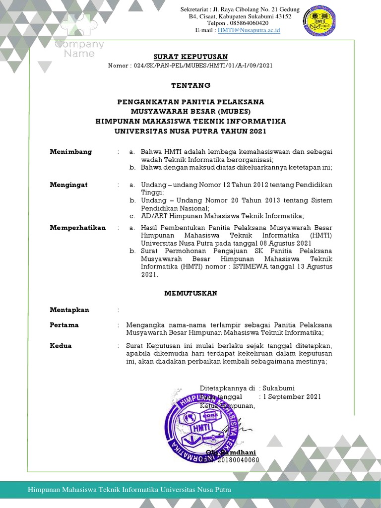 SK Panitia Mubes 2021 | PDF