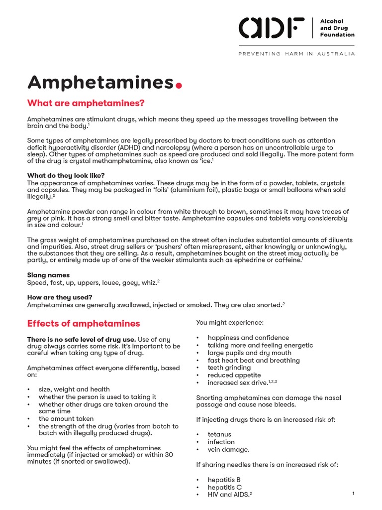 Amphetamine Fact Sheet FINAL | PDF | Stimulant | Methamphetamine