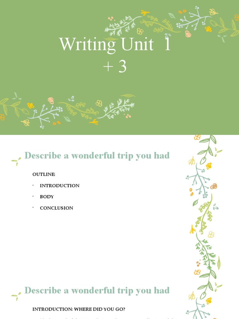 Writing Unit 1 3 | PDF
